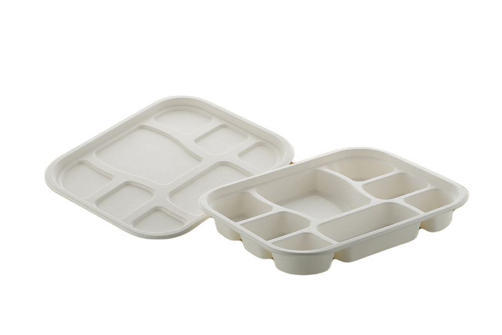 8 Compartment Bagasse Meal Tray 100% Compostable – Pax Hospitality